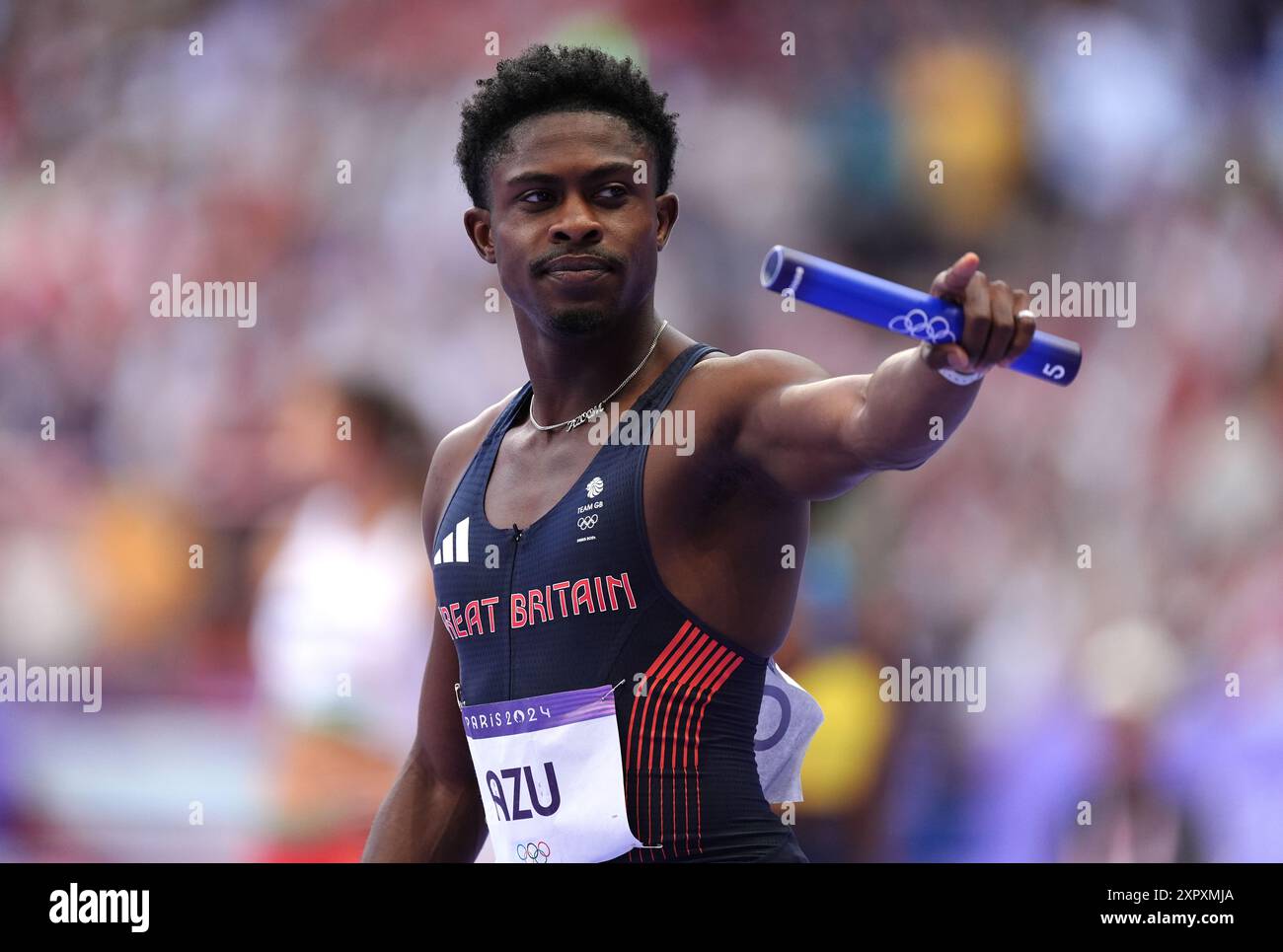 Great Britain's Jeremiah Azu during the Men's 4 x 100m Relay at the ...