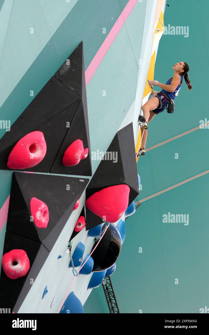 Brooke Raboutou of the United States competes in the women's boulder ...