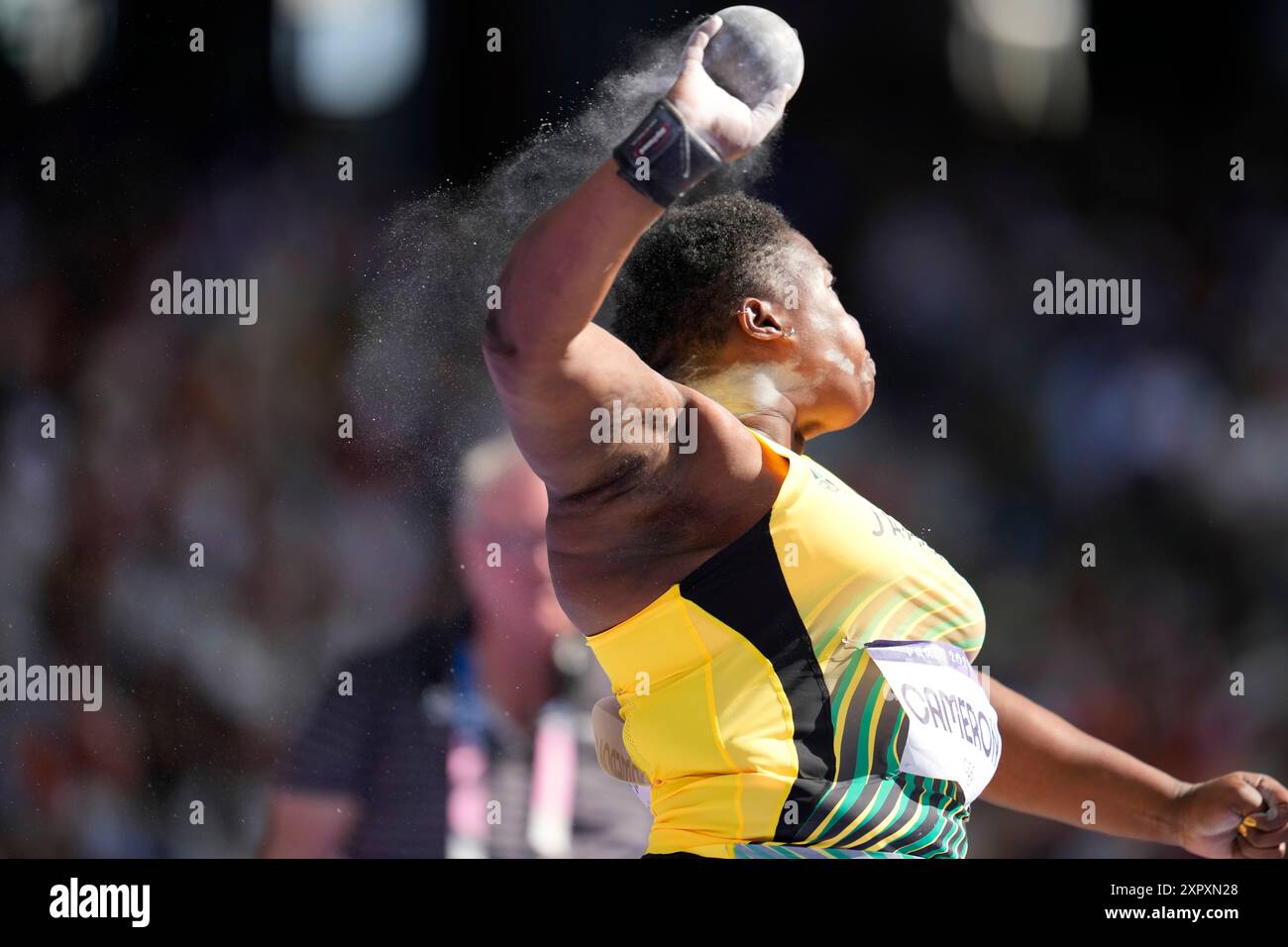 Lloydricia Cameron, of Jamaica, competes during the women's shot put ...