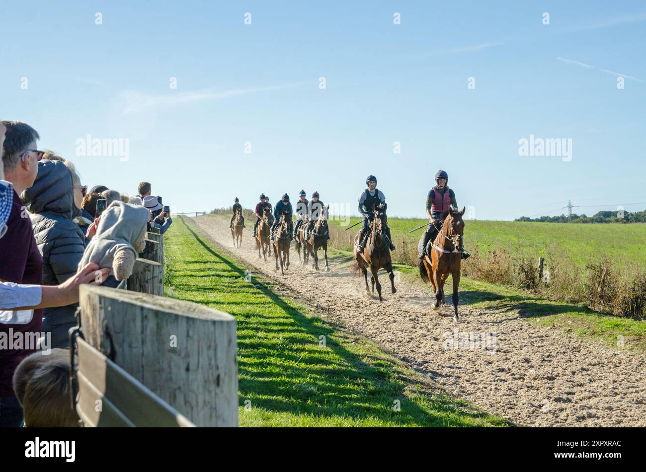 September 17, 2022: Visitors at an open day watch the horses working ...