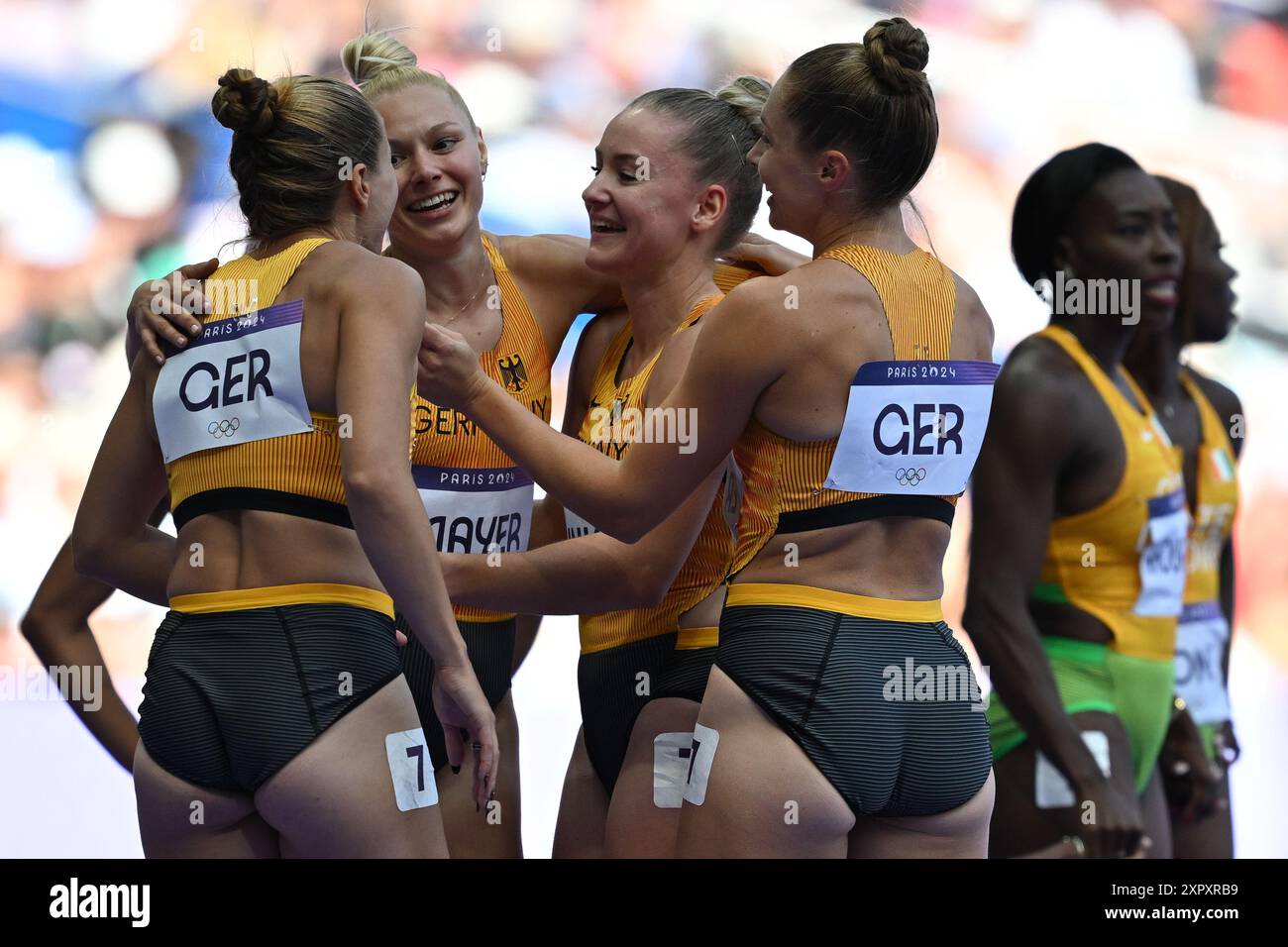 Saint Denis, France. 08th Aug, 2024. Olympics, Paris 2024, athletics, Stade de France, 4 x 100 m ...