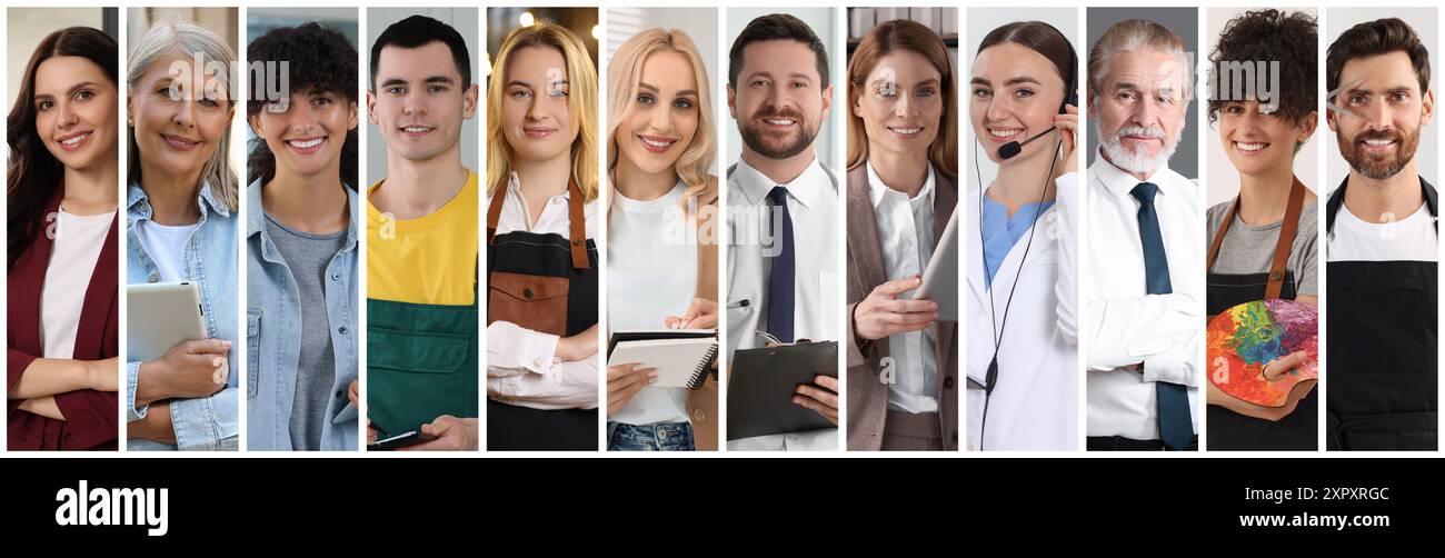 Different professions collage, photos of various people Stock Photo - Alamy