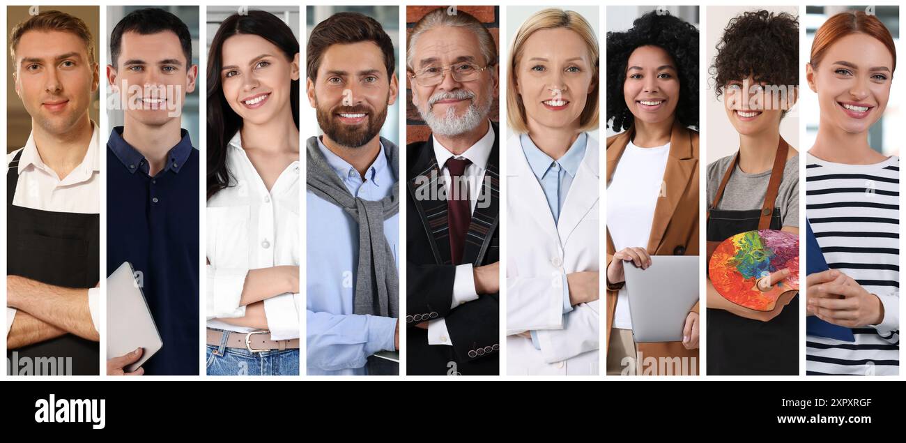 Different professions collage, photos of various people Stock Photo - Alamy