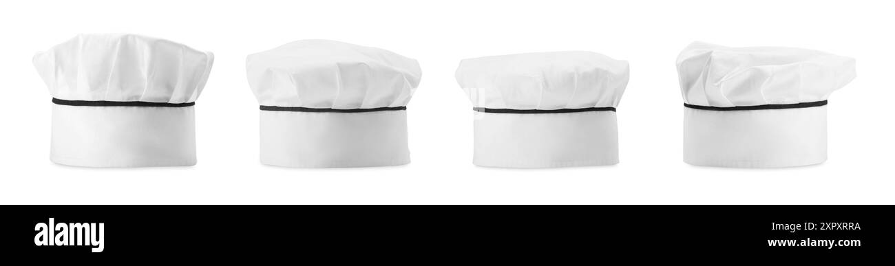 Chef hat isolated on white, collage. Uniform Stock Photo - Alamy
