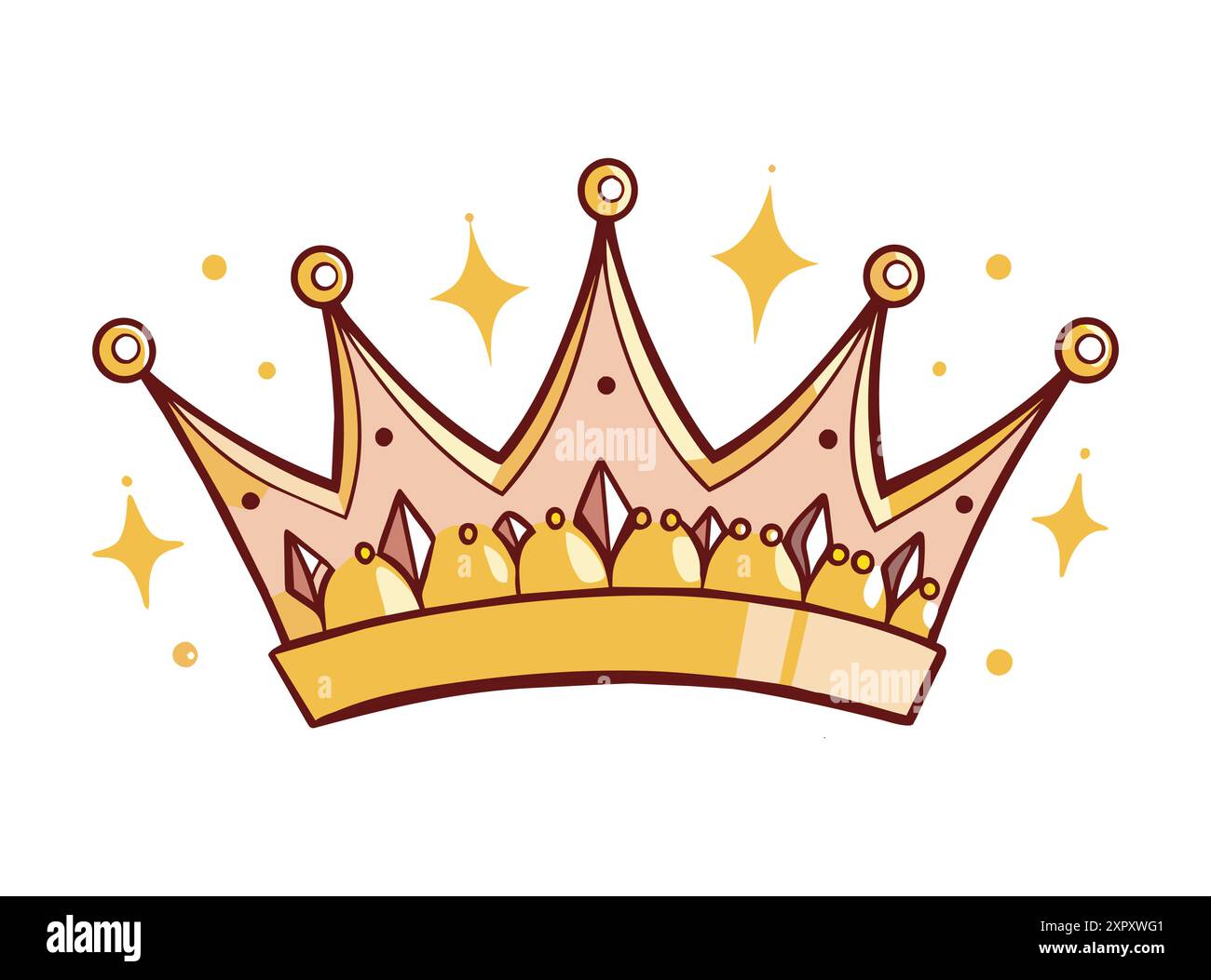 Hand drawn golden crown. Vector illustration Stock Vector Image & Art ...
