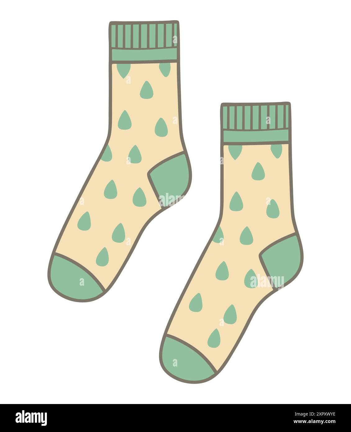 Colorful socks isolated on white background. Cartoon style vector ...