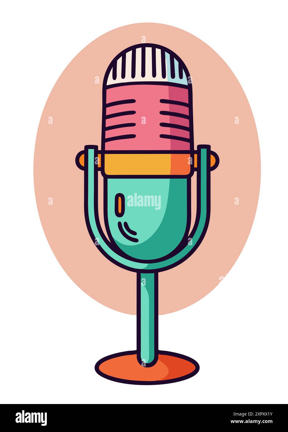 Cartoon style microphone. Vector illustration Stock Vector Image & Art ...