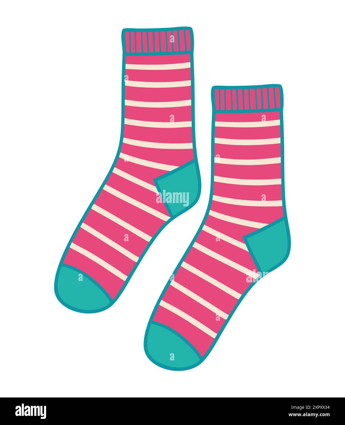 Colorful socks isolated on white background. Cartoon style vector ...