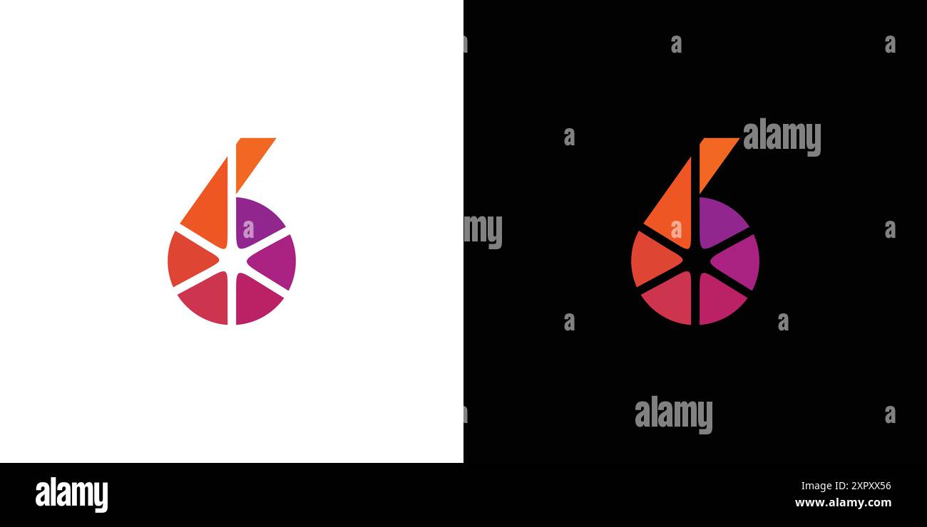 Colorful and modern number 6 logo design Stock Vector Image & Art - Alamy
