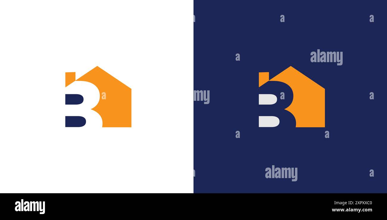 Unique and modern letter B real estate logo design Stock Vector Image ...