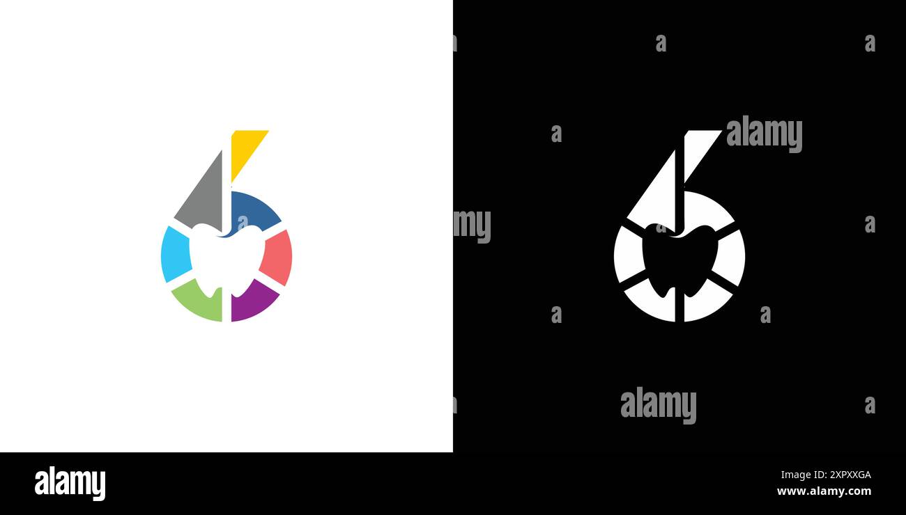 Colorful and Unique Six Dental logo design Stock Vector Image & Art - Alamy