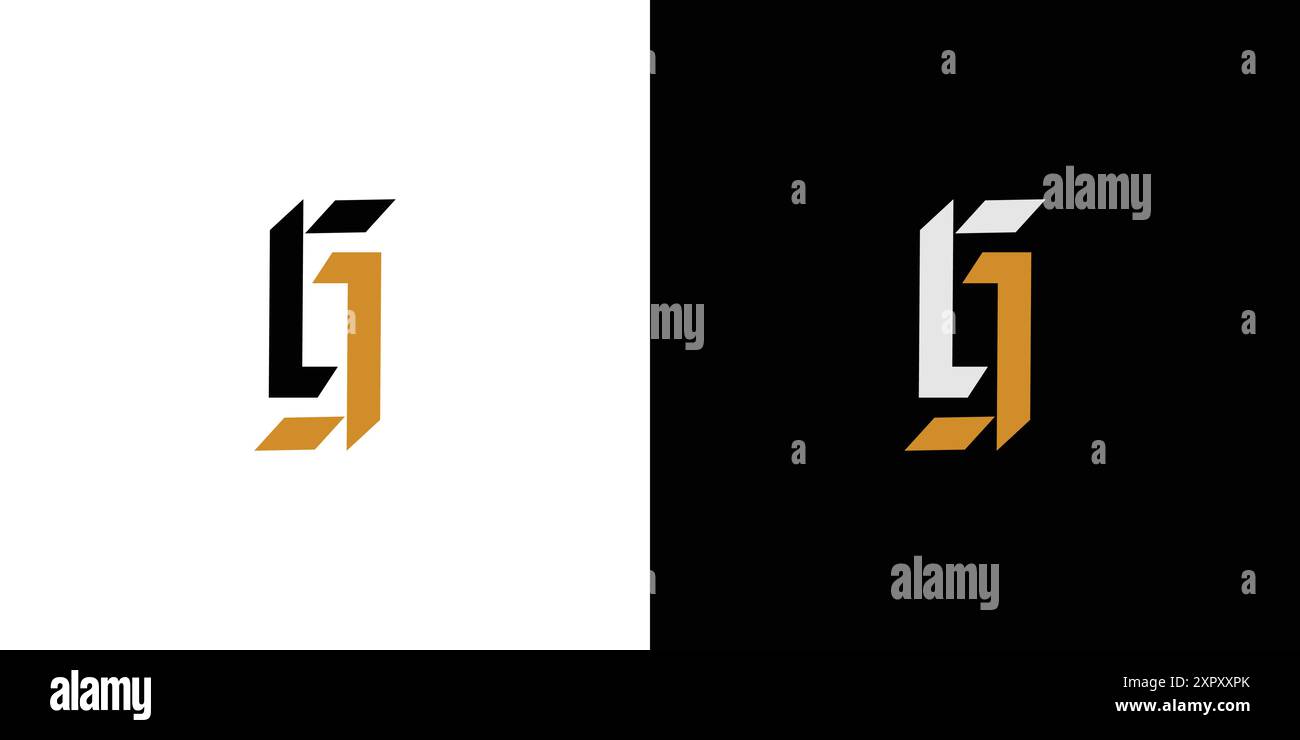 Modern and Unique letter GJ initials logo design Stock Vector Image ...