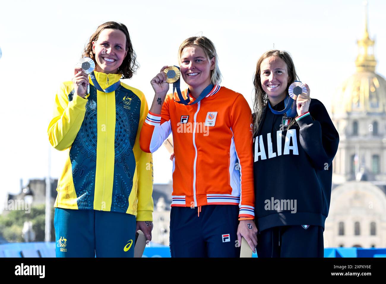 Moesha Johnson of Australia, silver, Sharon Van Rouwendaal of The Netherlands, gold, and Ginevra ...