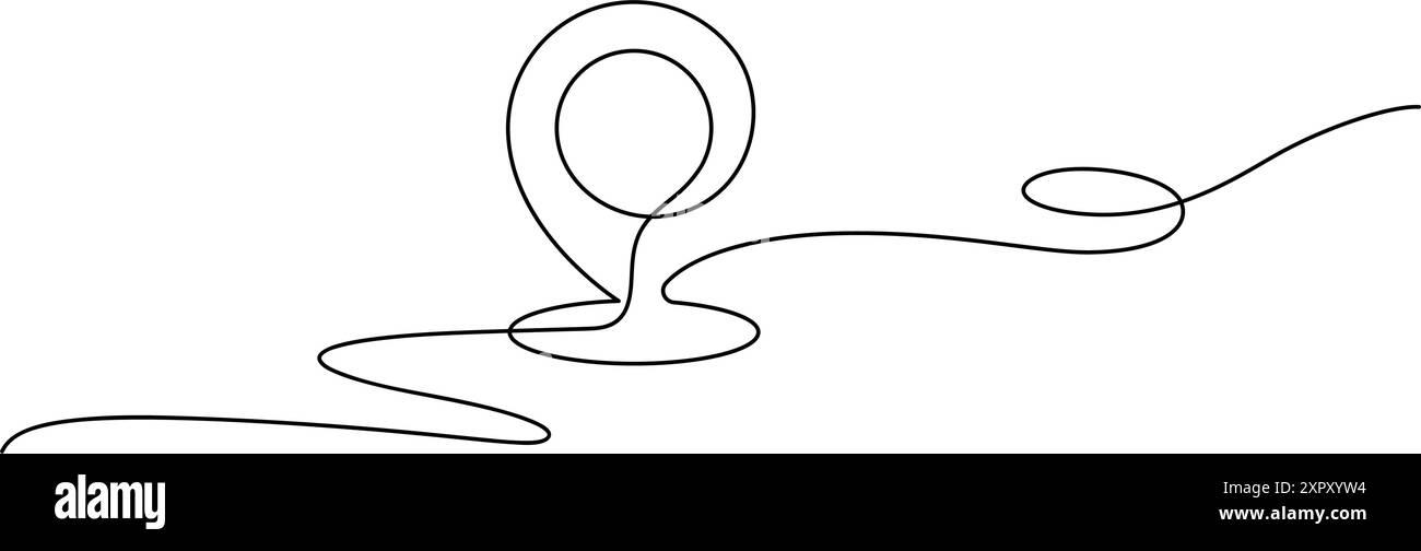 map pin icon hand drawn continuous line drawing minimalism vector ...
