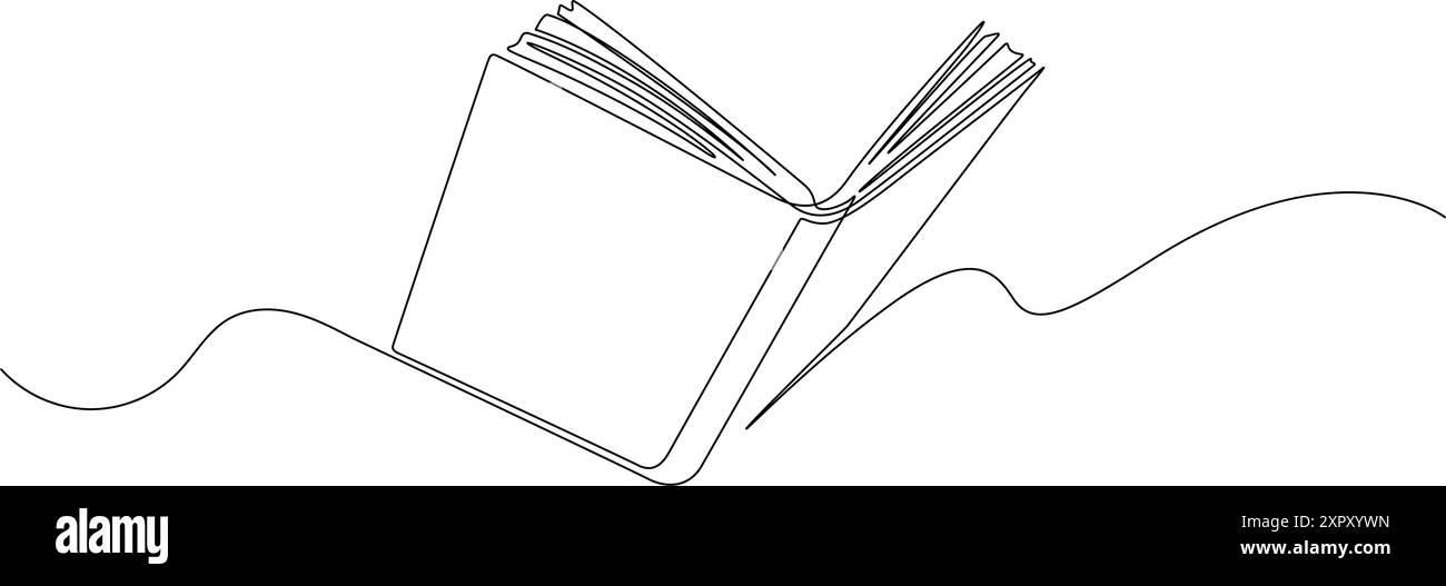 opening book one line drawing continous minimalism decorative art ...