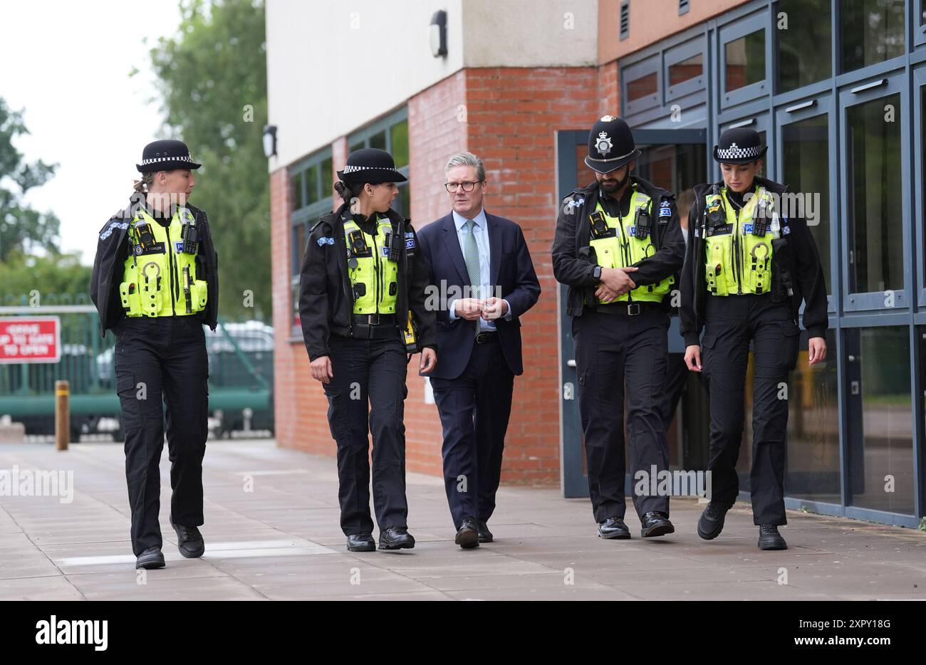 Prime Minister Sir Keir Starmer speaks with members of the West ...
