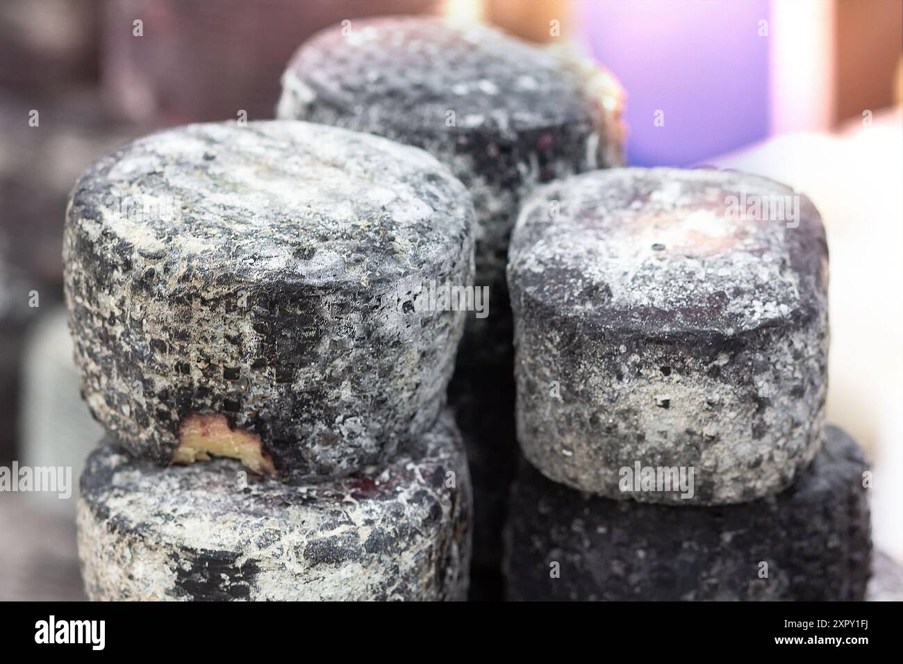 Craft cheese for sale at a farmer's market. Food Stock Photo - Alamy