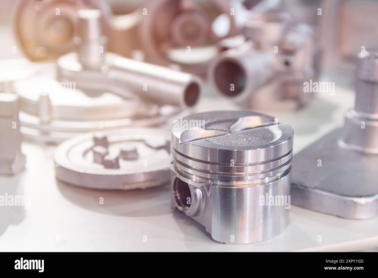 Metal products made by casting techniques close up. Industry Stock ...