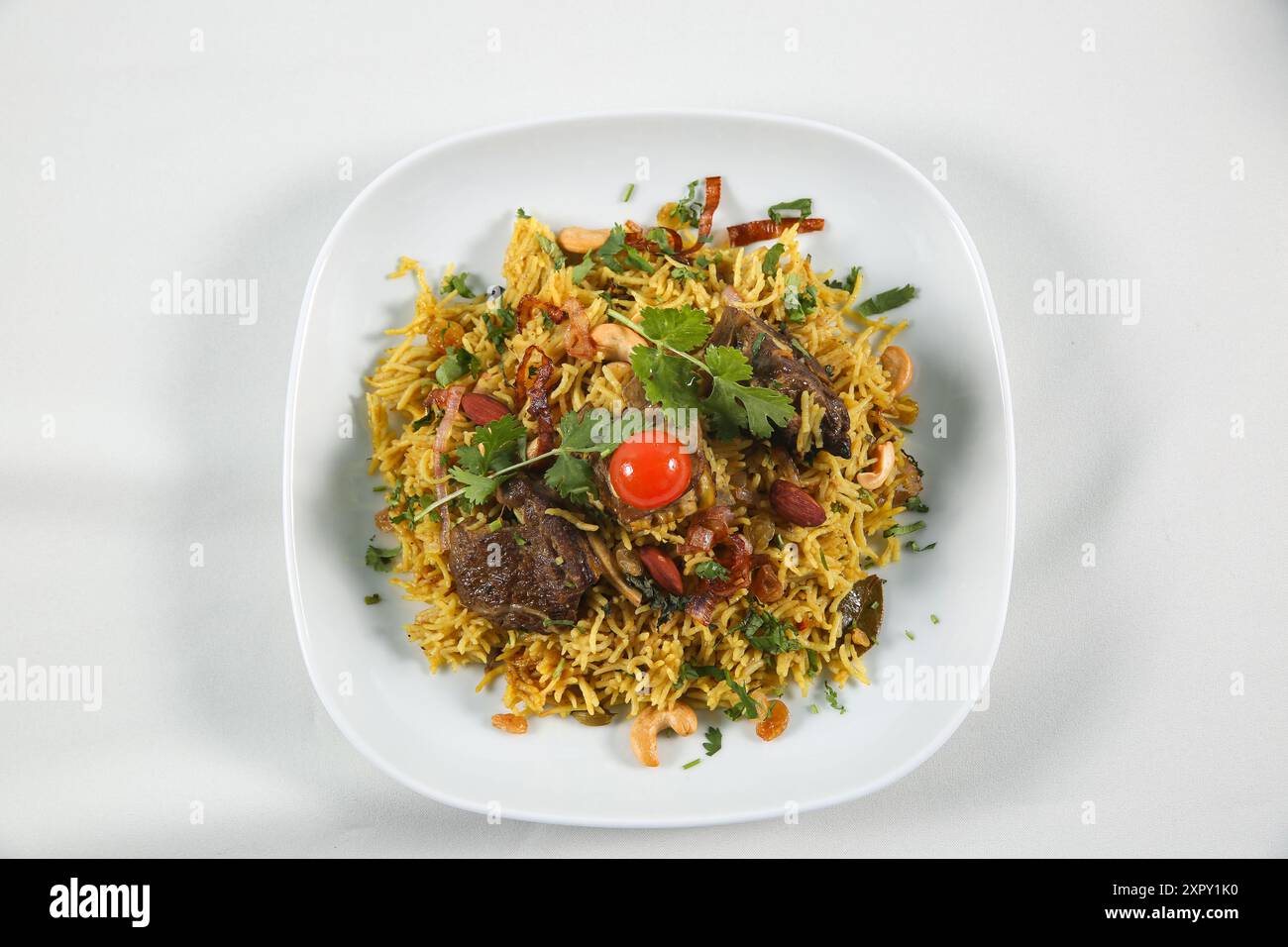 Delicious and Spicy Beef Biryani and Kabab. Beef Arabic biryani - Rice ...