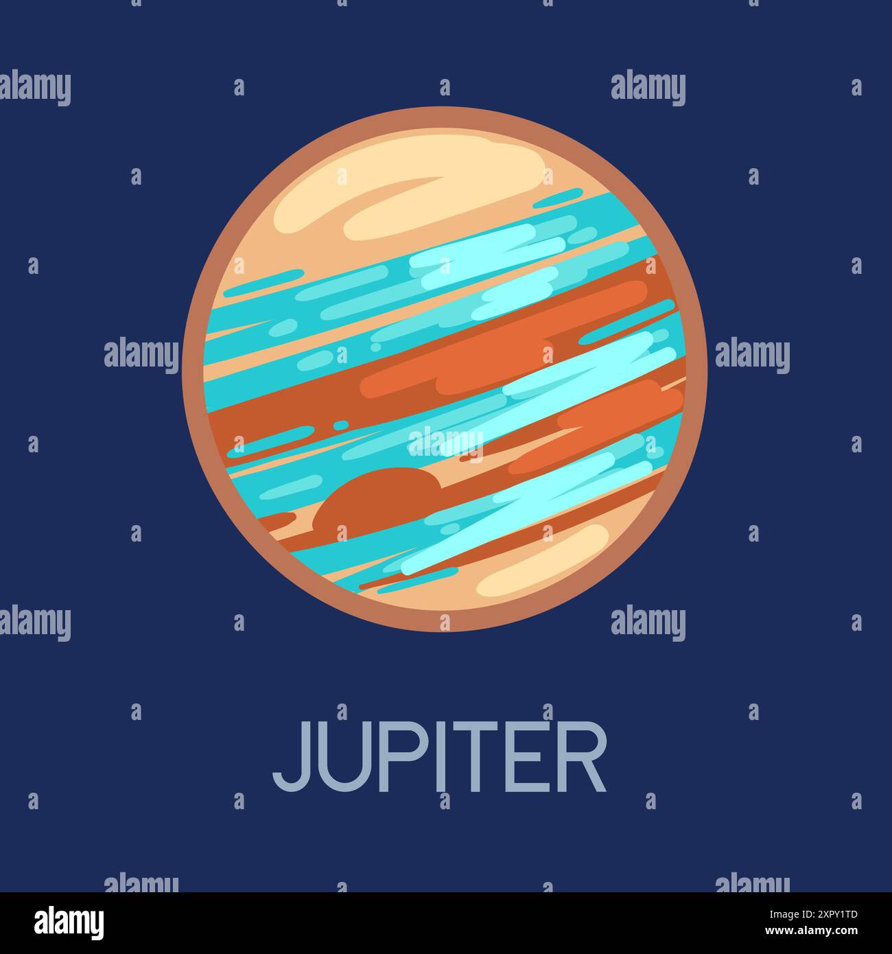 Bright Jupiter planet with title. Solar system planet with dynamic ...