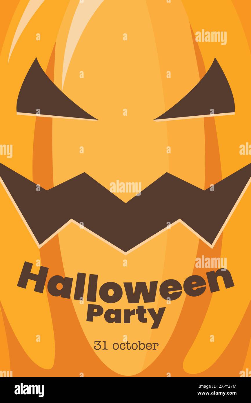 Halloween pumpkin face poster. Happy Halloween party poster. Vector ...