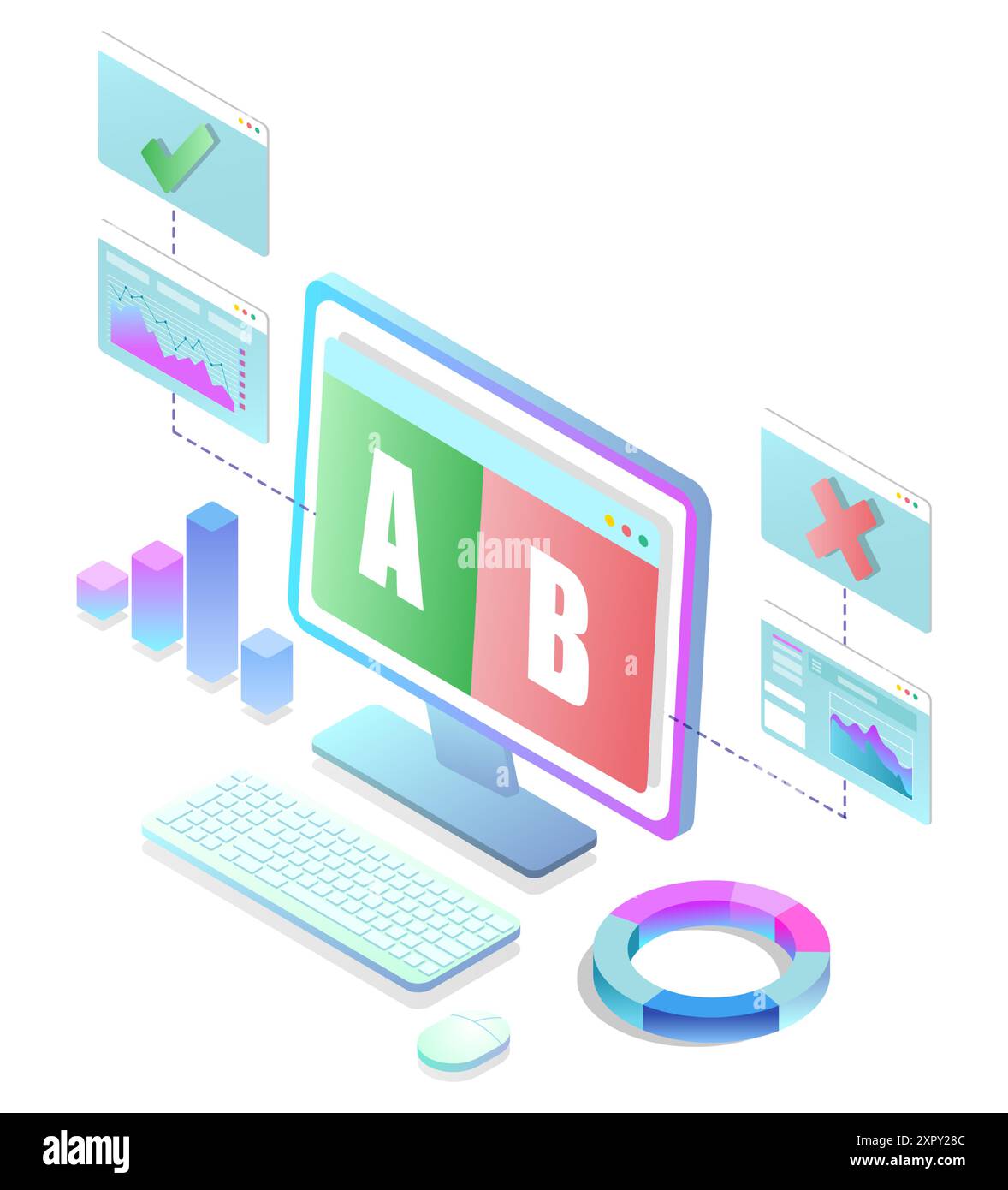 Ab split test of marketing research to compare two versions of ...
