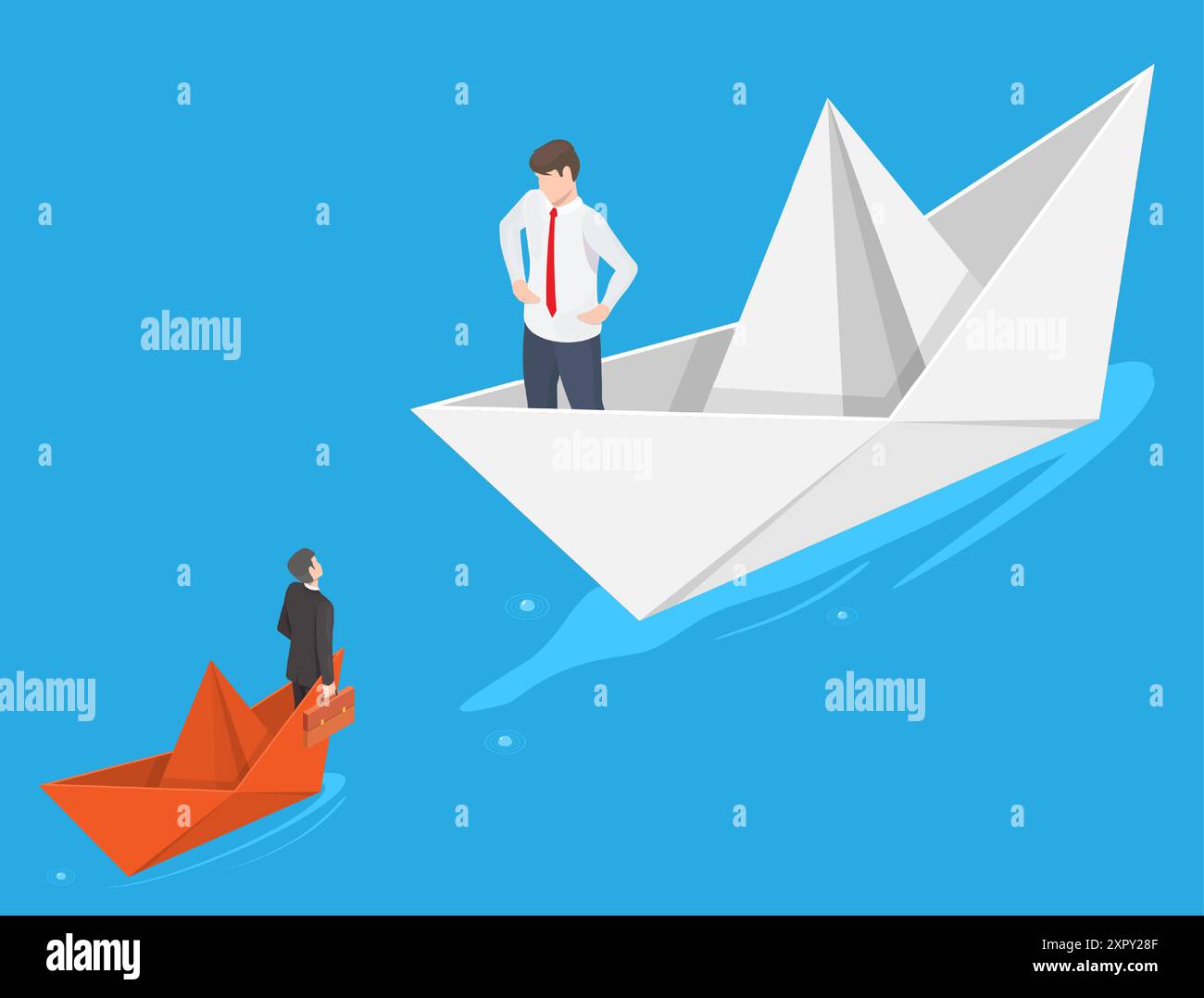 Big and small business competitor isometric vector illustration Stock ...