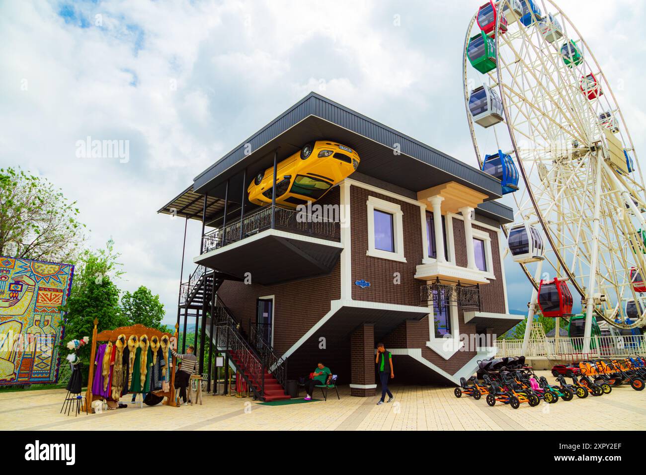 Family amusement park on Mount Kok Tobe. Almaty, Kazakhstan - May 6 ...