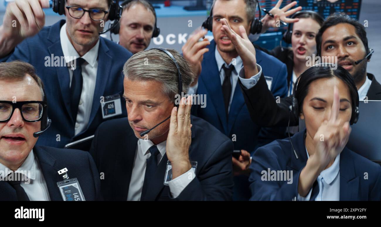 Historical Stock Exchange Depiction of an Open Trading Floor Pit with ...