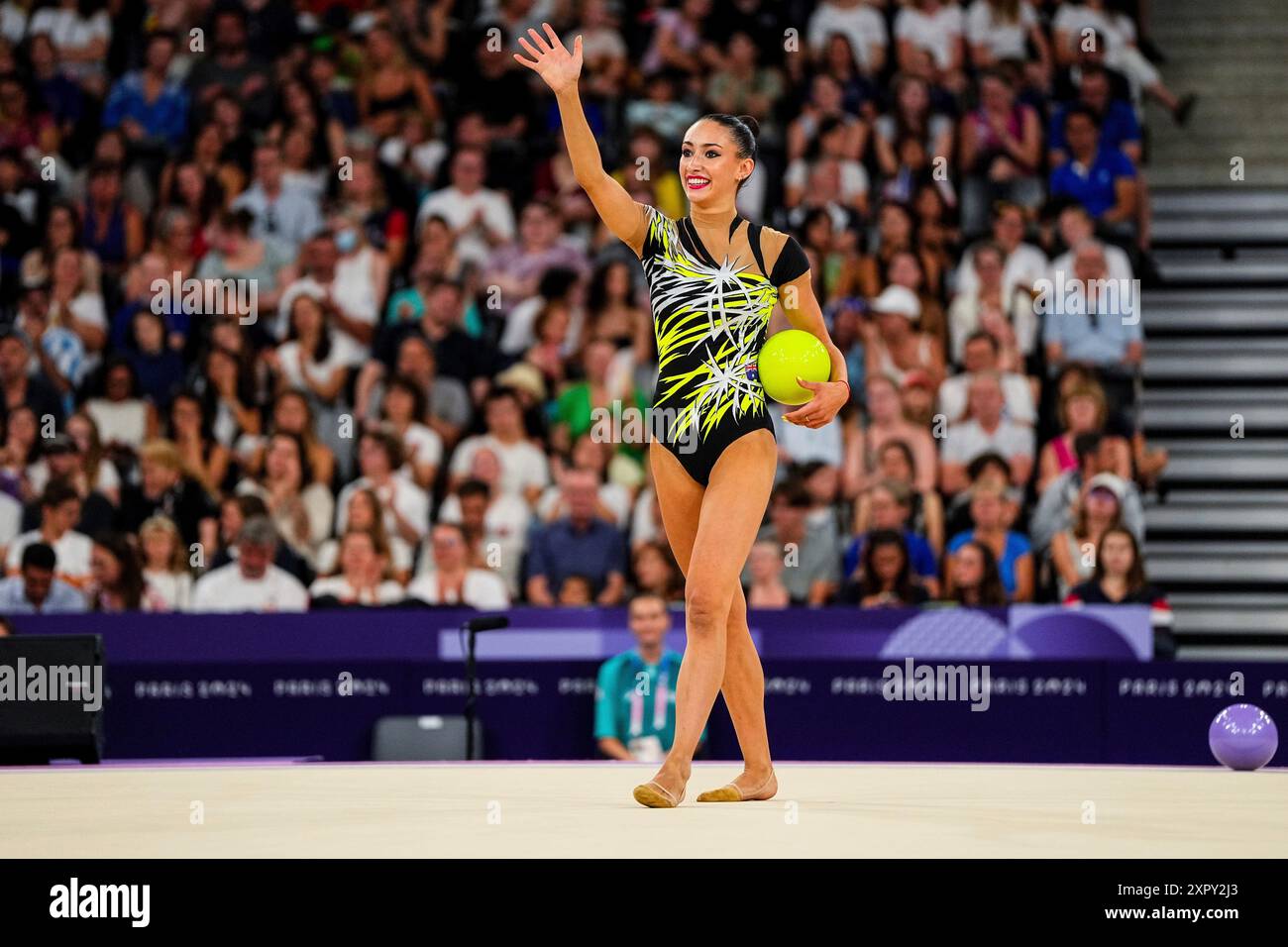 Alexandra Kiroi-Bogatyreva of Australia performs with the ball during ...