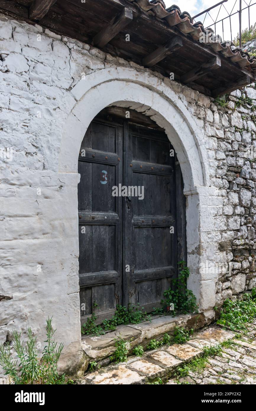 Berat, Albania, houses and streets inside the Berat Castle, also known ...