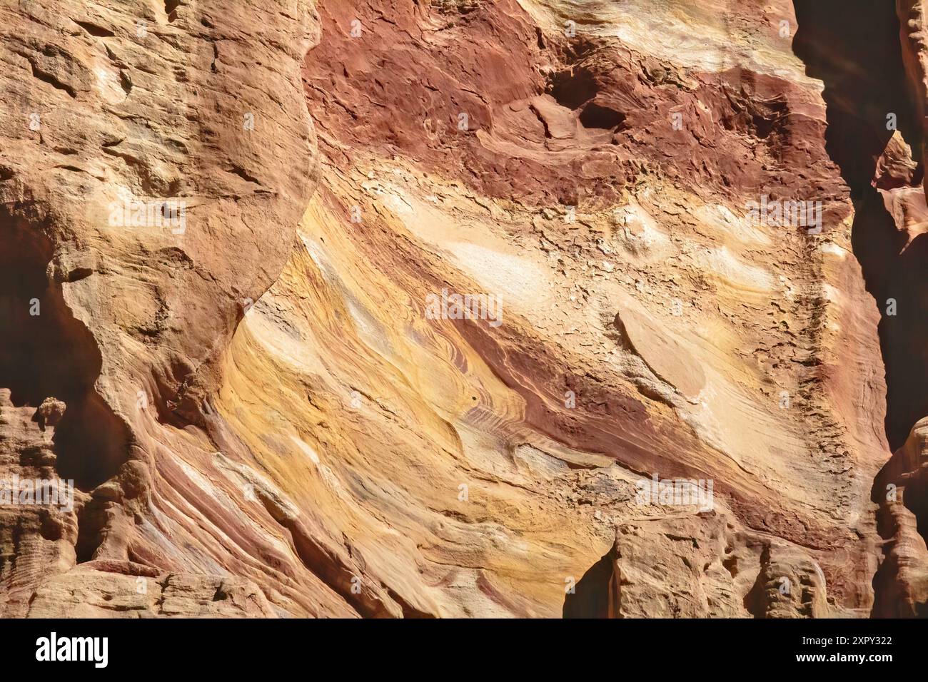 Unusual sandstone structures and colors in the Wadi Musa desert in ...