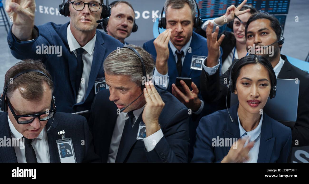Historical Stock Exchange Depiction of Open Trading Floor Pit with ...