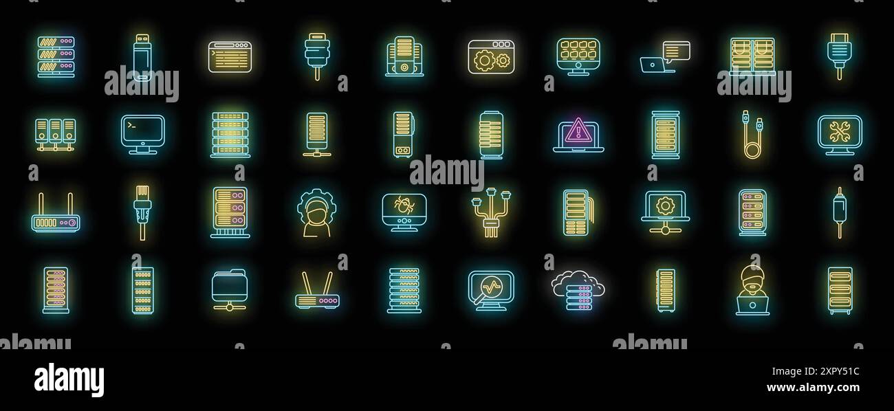 System administrator icons set outline vector. Server data. Cable ... System administrator icons set outline vector. Server data. Cable ...