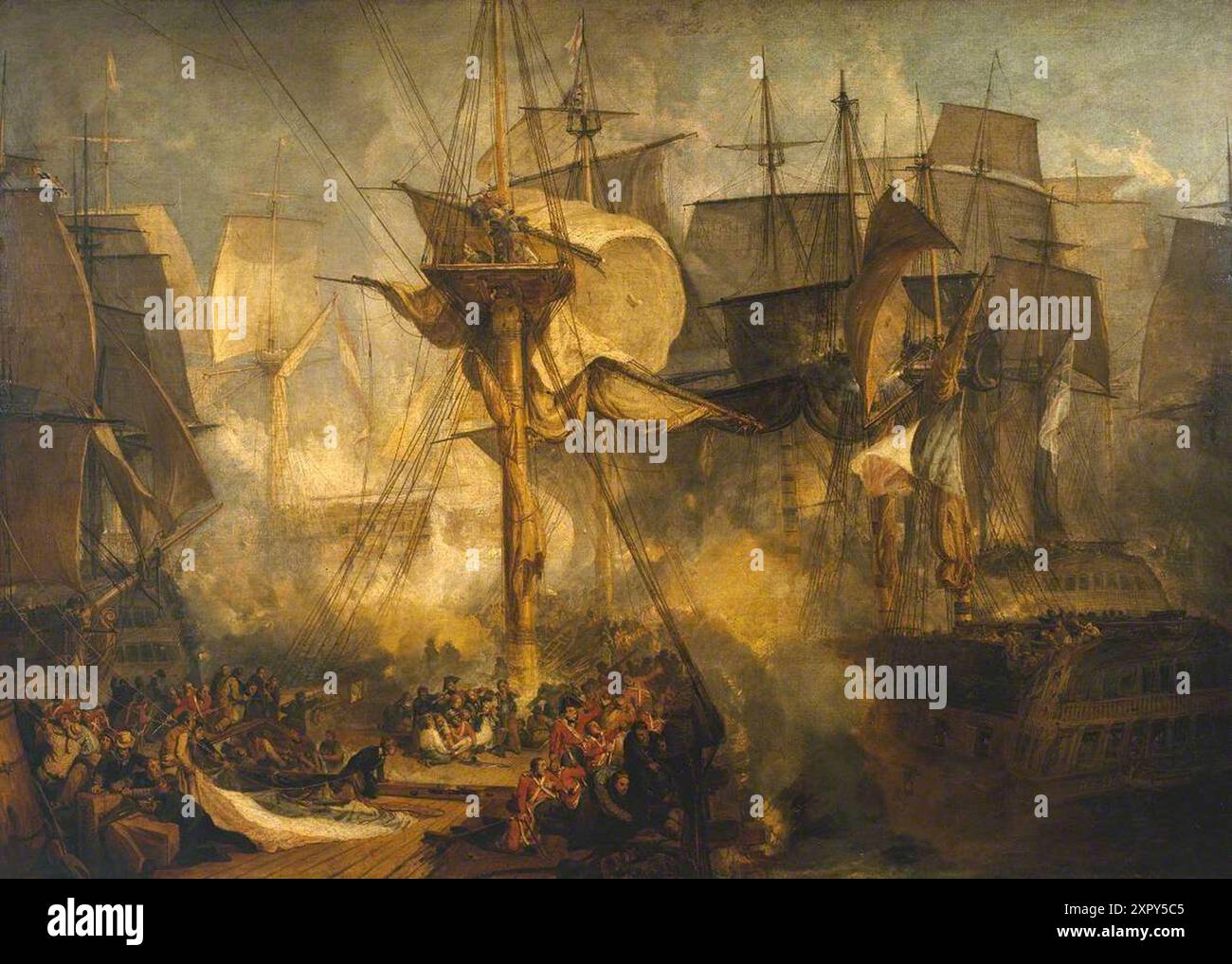 Turner, Joseph Mallord William; The Battle of Trafalgar, as Seen from ...