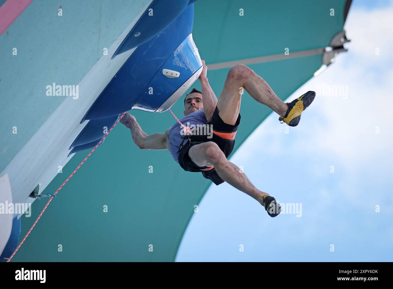 PARIS, FRANCE - AUGUST 07: Adam Ondra of of czech republic competes ...