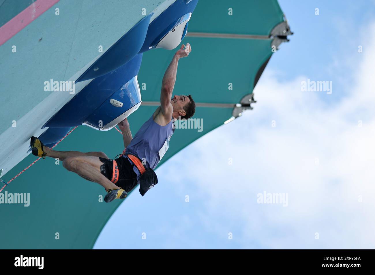 PARIS, FRANCE - AUGUST 07: Adam Ondra of of czech republic competes ...