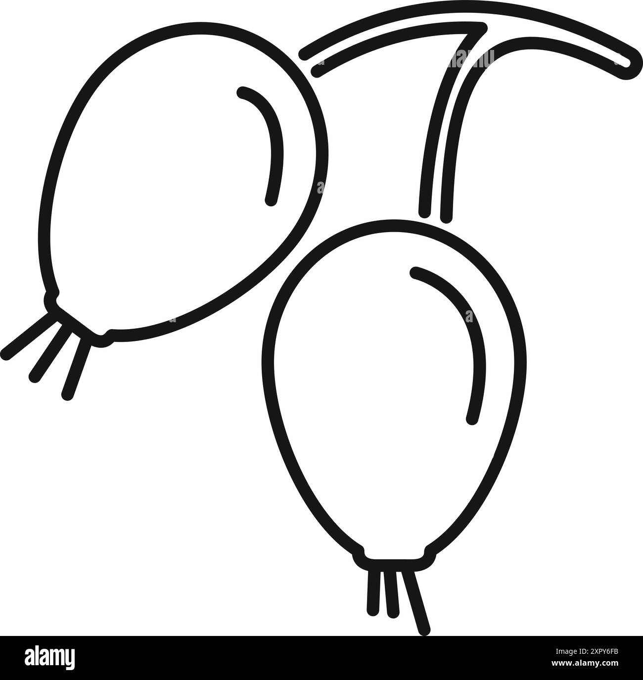 Simple line drawing of two gooseberries hanging from a branch with ...