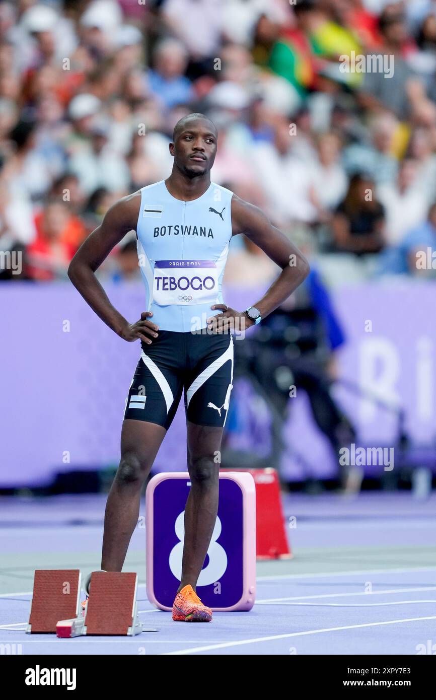 PARIS, FRANCE - AUGUST 7: Letsile Tebogo of Botswana during the Men's ...