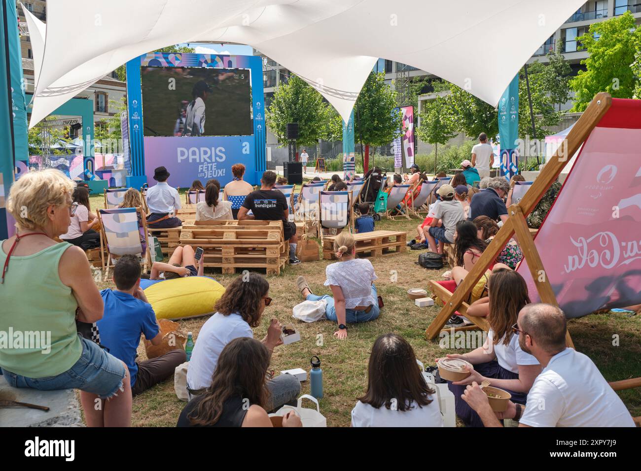 Paris 2024 Olympics fan zone in Park Clichy Batignolles Martin Luther ...