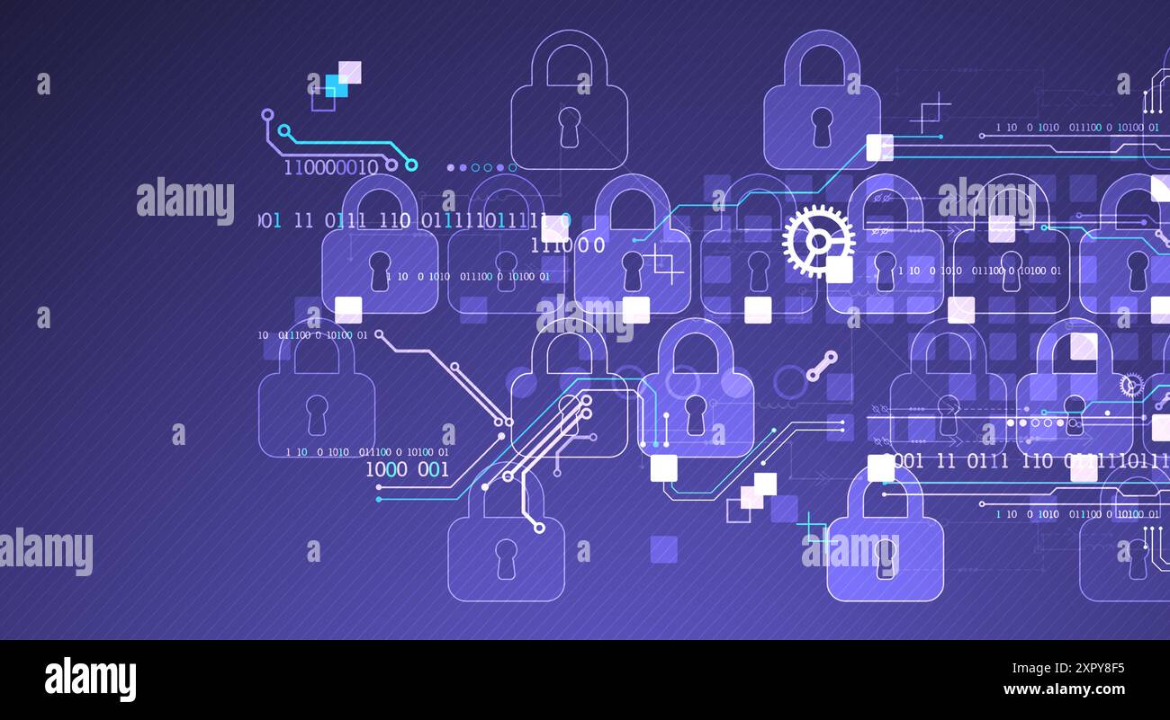 Secure digital background. Virtual confidential, programming protection ...