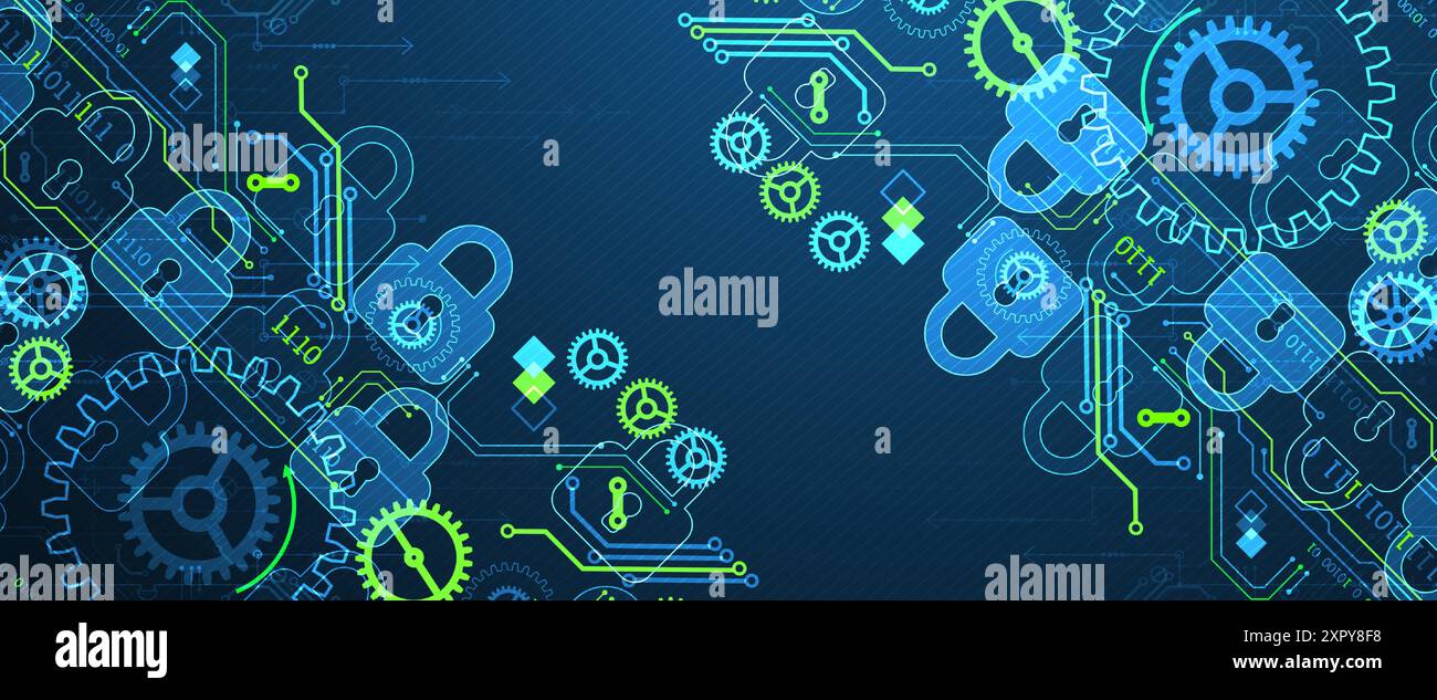 Secure digital background. Virtual confidential, programming protection ...