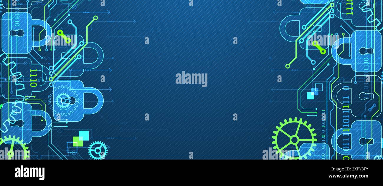 Secure digital background. Virtual confidential, programming protection ...