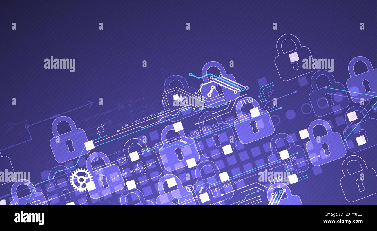 Secure digital background. Virtual confidential, programming protection ...