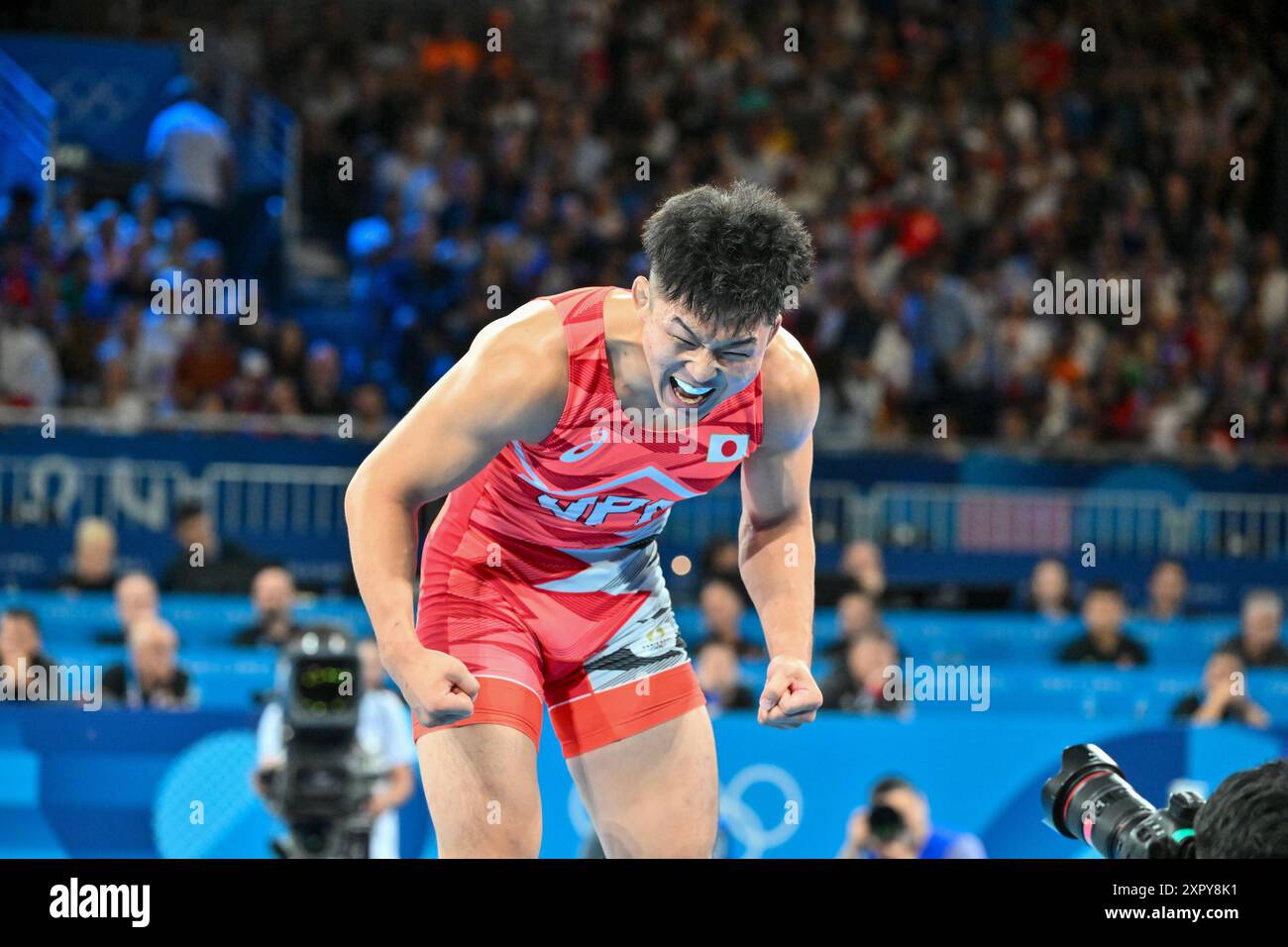 Paris, France. 07 August 2024, KUSAKA Nao, Japan (JPN) clebrates the ...