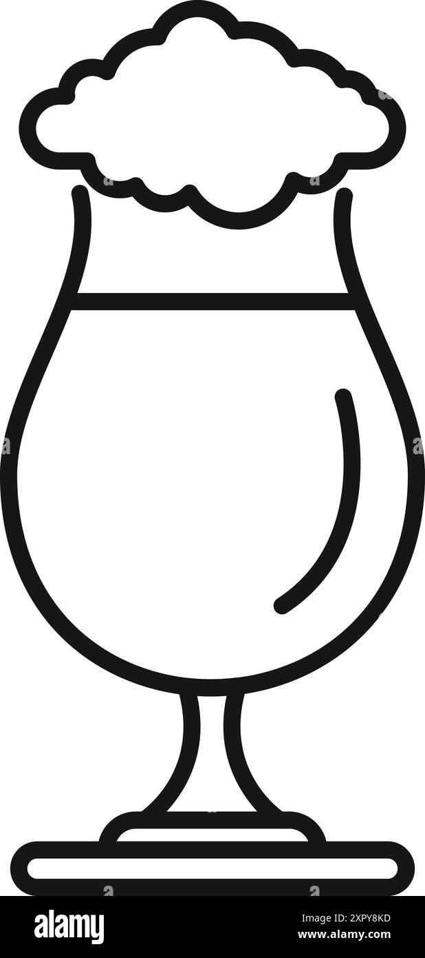 Tall snifter glass holding beer with a head of foam Stock Vector Image ...