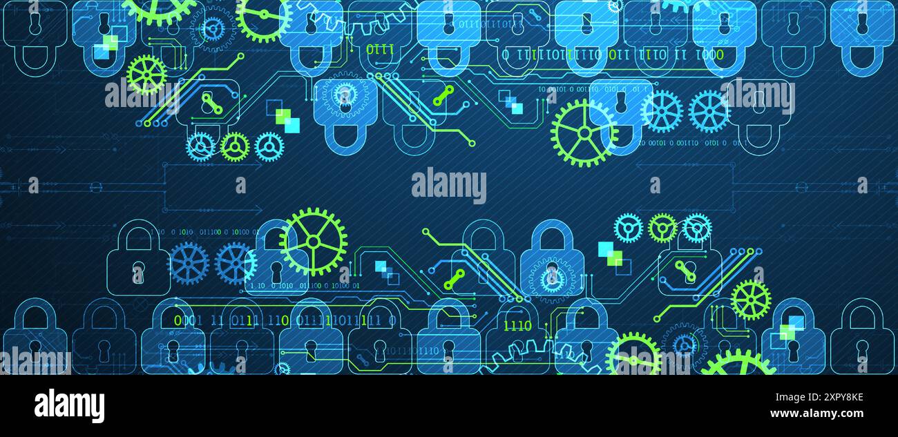 Secure digital background. Virtual confidential, programming protection ...