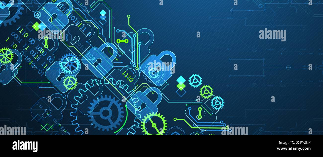 Secure digital background. Virtual confidential, programming protection ...