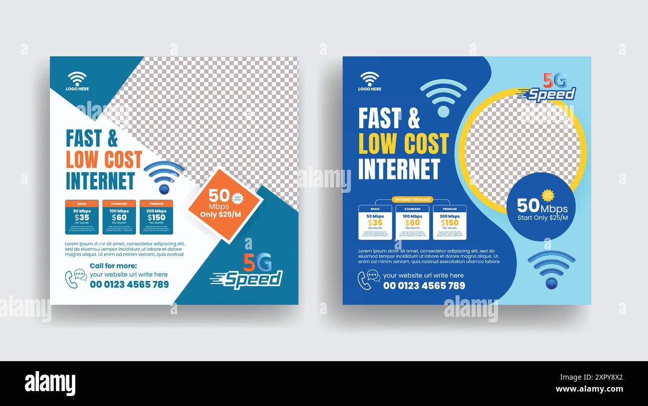 Internet provider and Internet offer price social media posts, ads ...