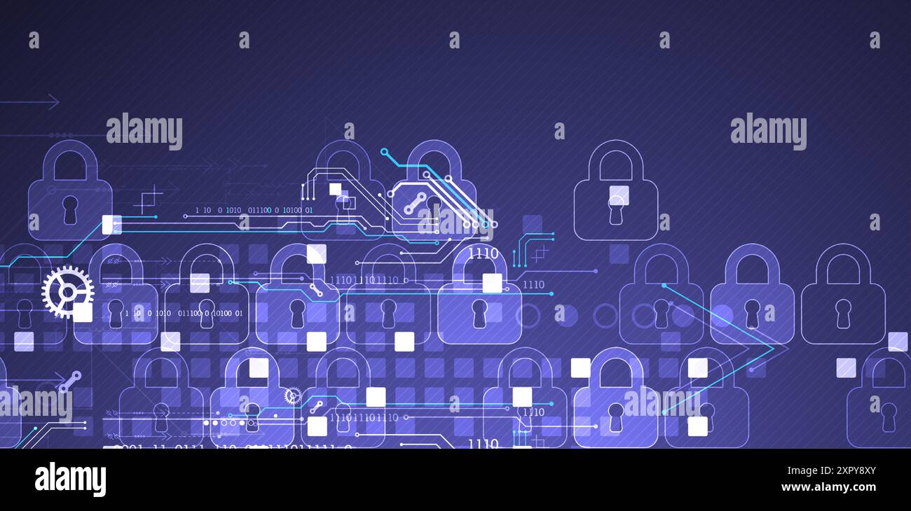 Secure digital background. Virtual confidential, programming protection ...